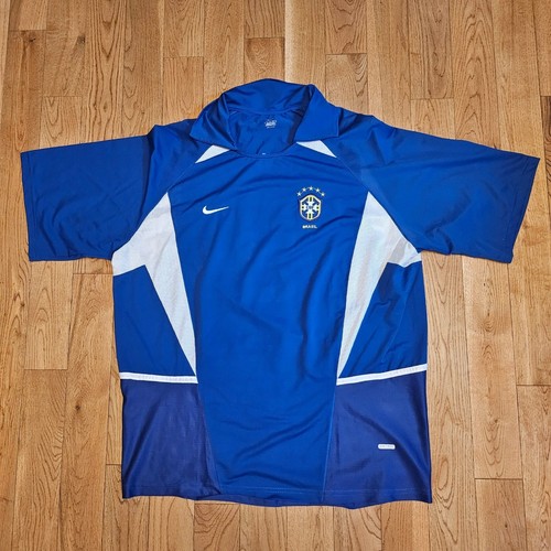 VTG Ronaldo #9 Brazil 2002 Large Away World Cup Blue Jersey R9 Retro ...