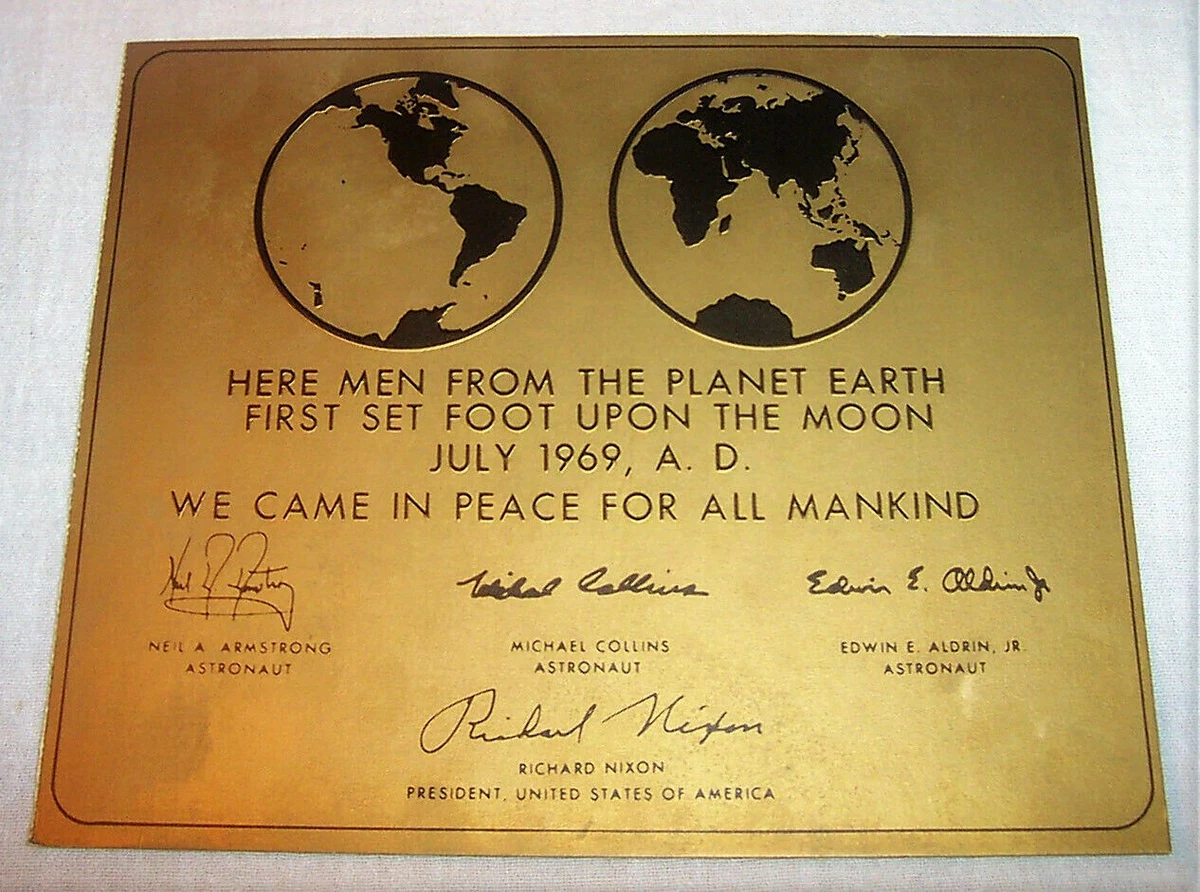 Plaques On The Moon Landing