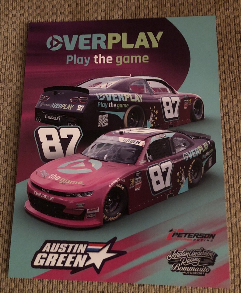 Nascar Xfinity Driver #87 Austin Green Overplay 2025 Postcard | eBay