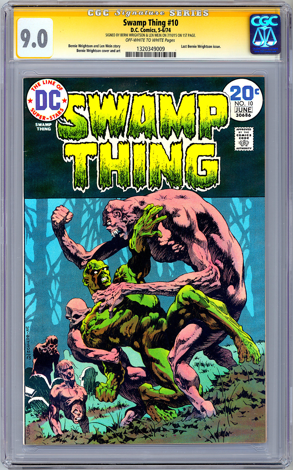 SWAMP THING #1-10 CGC-SS *SIGNED BY CREATORS BERNIE WRIGHTSON & LEN ...