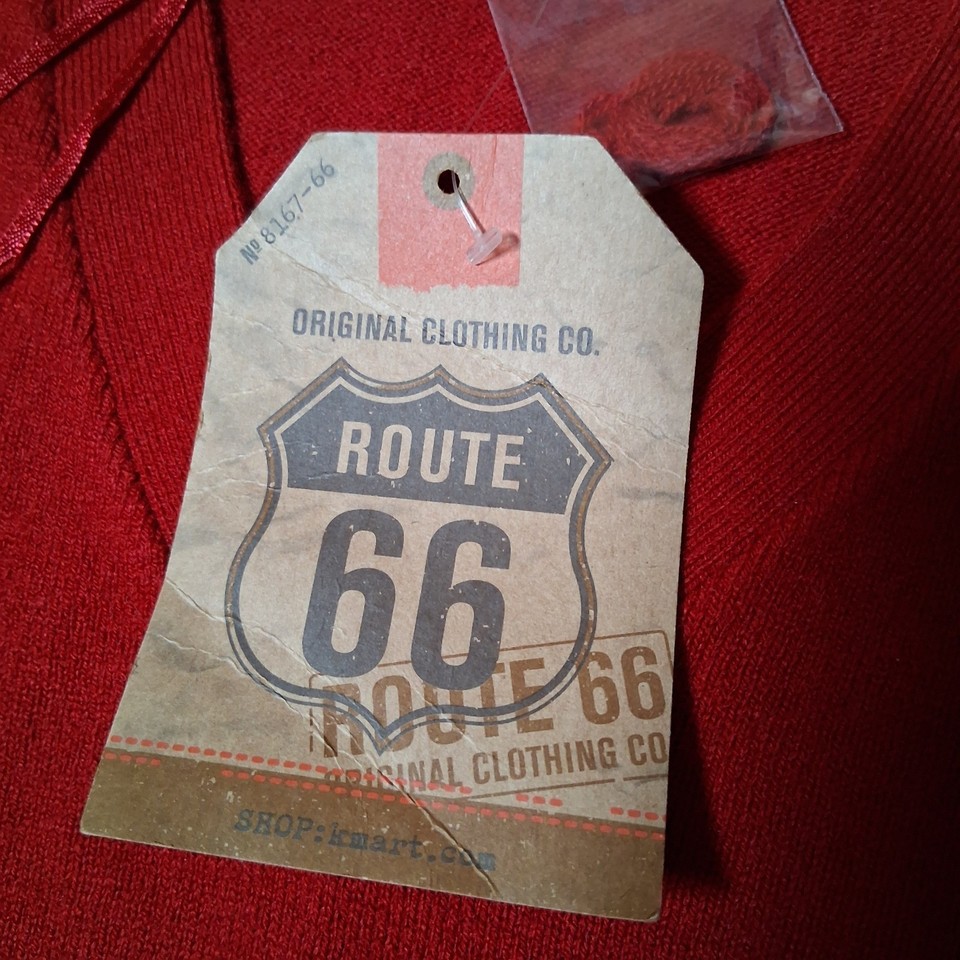 Route 66 Sweater Women Medium Red V Neck Baby Pocket Wide Cuff NEW Y2K ...