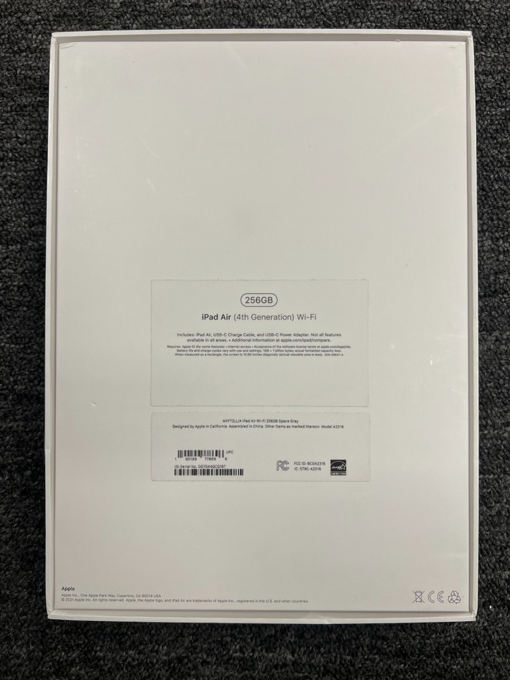 Apple Original Box for iPAD AIR (4th Gen) Wi-Fi - Model A2316 - Box ...
