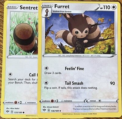 Sentret 135/189, Furret 136/189 - Evo Line - Darkness Ablaze - Read ...