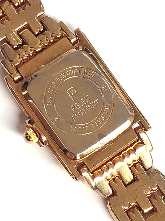 VINTAGE LADIES 18K GOLD PLATED PELEX WATCH - SWISS EBAUCHES LTD QUARTZ ...