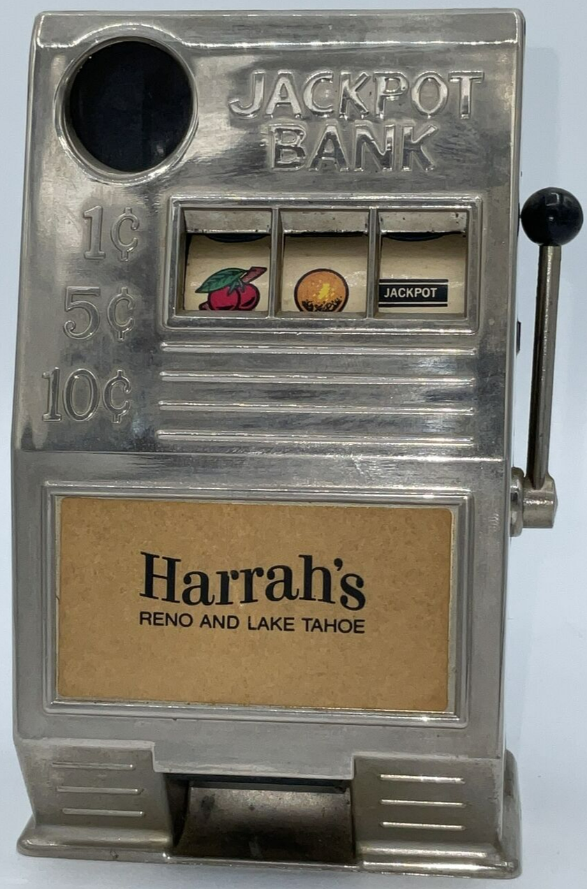 Vintage Harrah's Jackpot Bank Slot Machine Style Savings Bandit Reno ...
