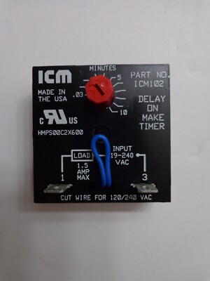 ICM Controls ICM102 Delay On Make Timer HMPS00C2X600 Adjustable .03-10 ...