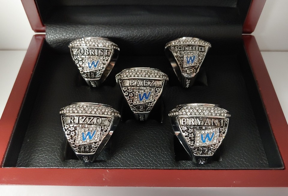 Chicago Cubs - 2016 World Series 5 Ring Set With Wooden Display Box ...