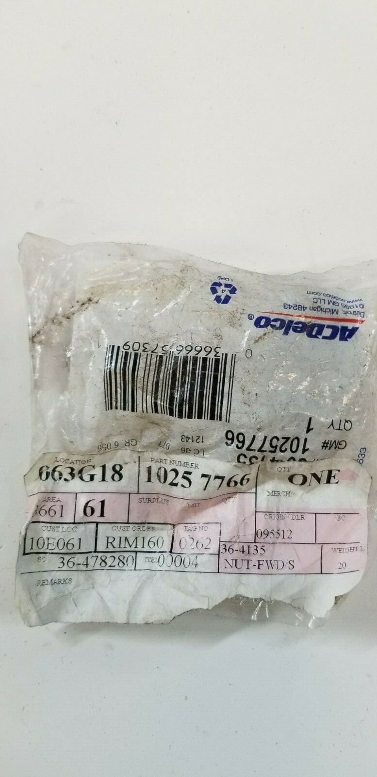 AC Delco Axle Nut GM, OEM P/N 10257766 Fits Corvette C6 | eBay