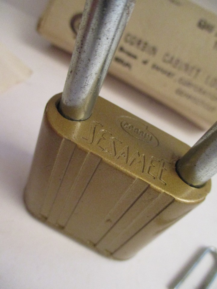 Vintage Corbin Sesamee Combination Lock Padlock 439 Gun Cabinet Made ...