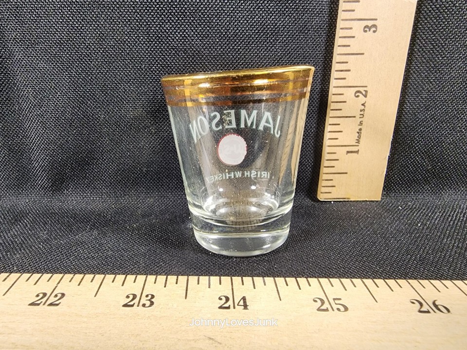 Jameson Irish Whiskey Shot Glass Measure Real Gold Guild Rim | eBay