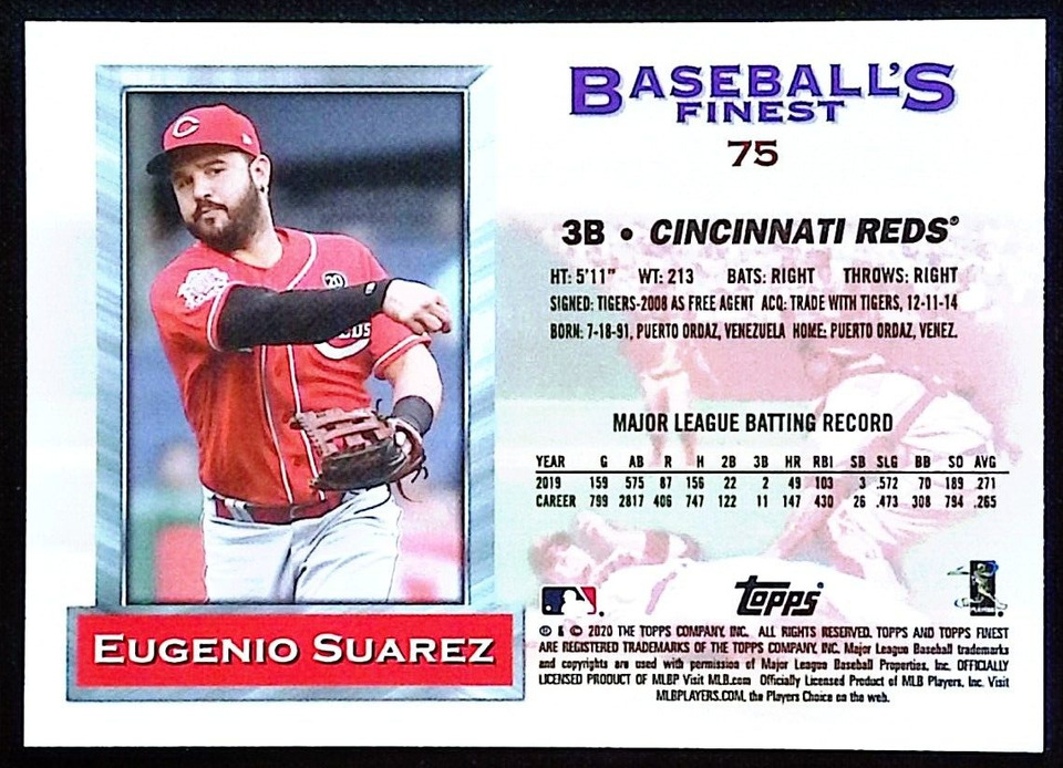 Eugenio Suarez - 2020 Topps Finest Flashbacks #75 - Reds | eBay
