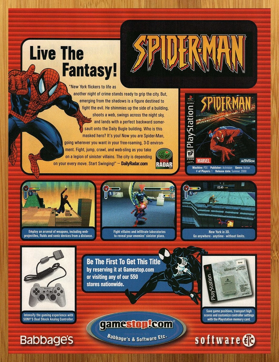 Spiderman Ps1 Gift Spiderman Playstation (Marvel's Spider Man