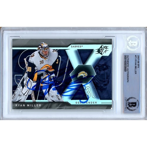 2007-08 UD SPx Ryan Miller Auto Buffalo Sabres Autograph Signed BAS ...