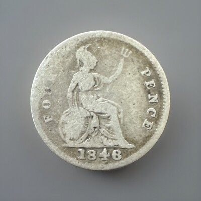 GB 1848 - 4 Pence / Groat - Victoria 1st Portrait - 1848 Overdate On ...