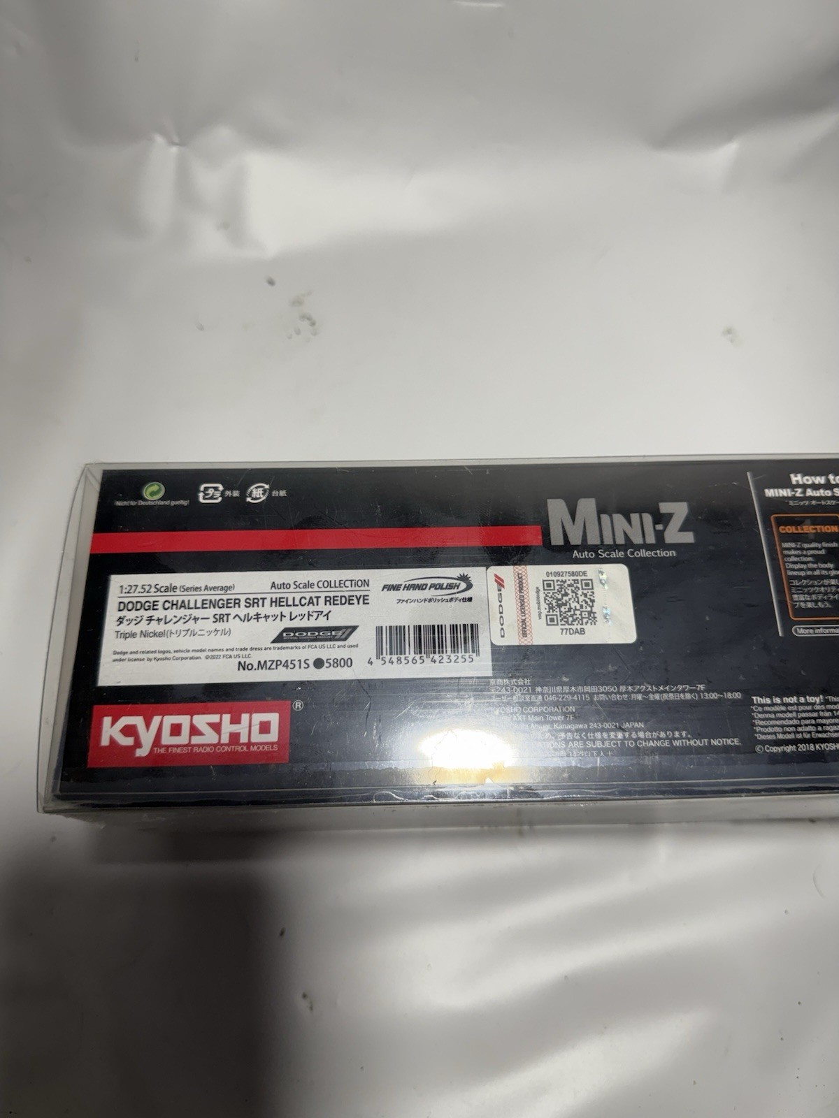 Kyosho Mini Z Dodge Challenger SRT Hellcat Red Eye ASC Triple Nickel ...