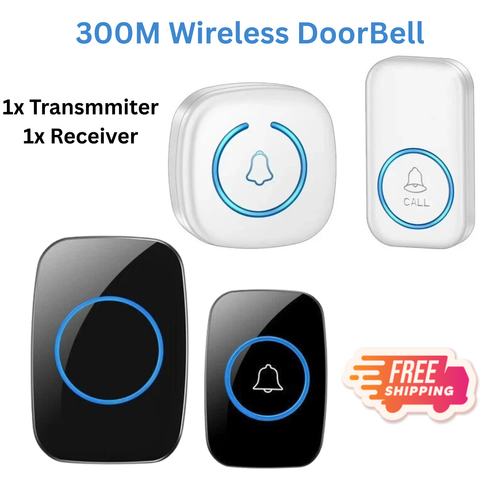 Wireless Door Bells Waterproof 1000ft Long Range Plug in Home Cordless ...