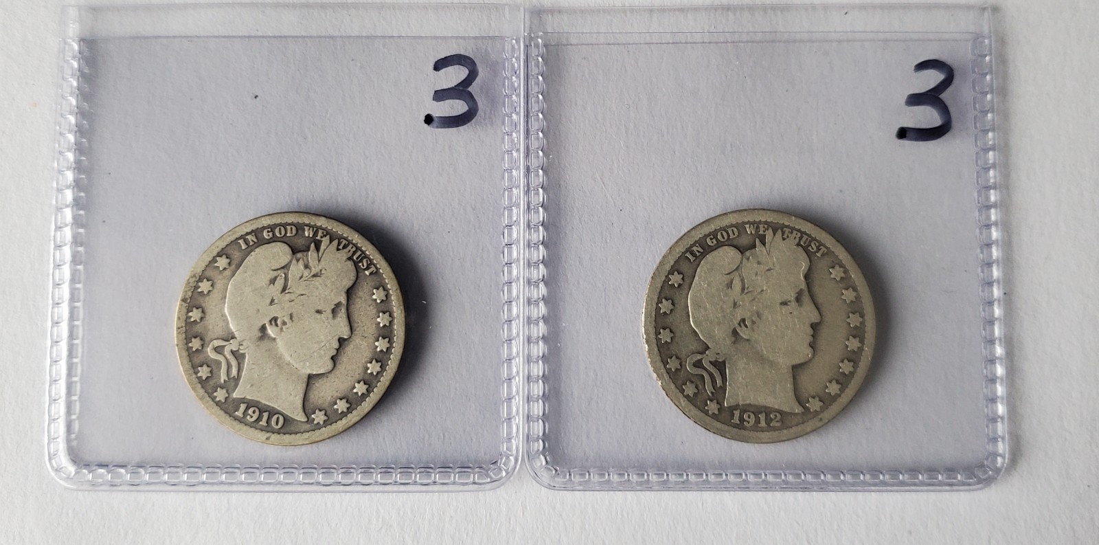 Barber Quarter 2 Coin Lot. 1912, 1910 Auction Lot #3 | eBay