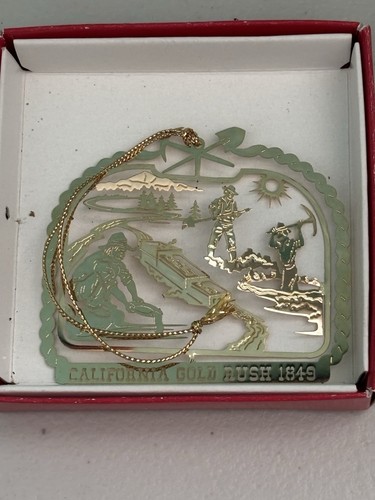 California Gold Rush Ornament Nations Treasures 24kt Gold Finish Brass ...