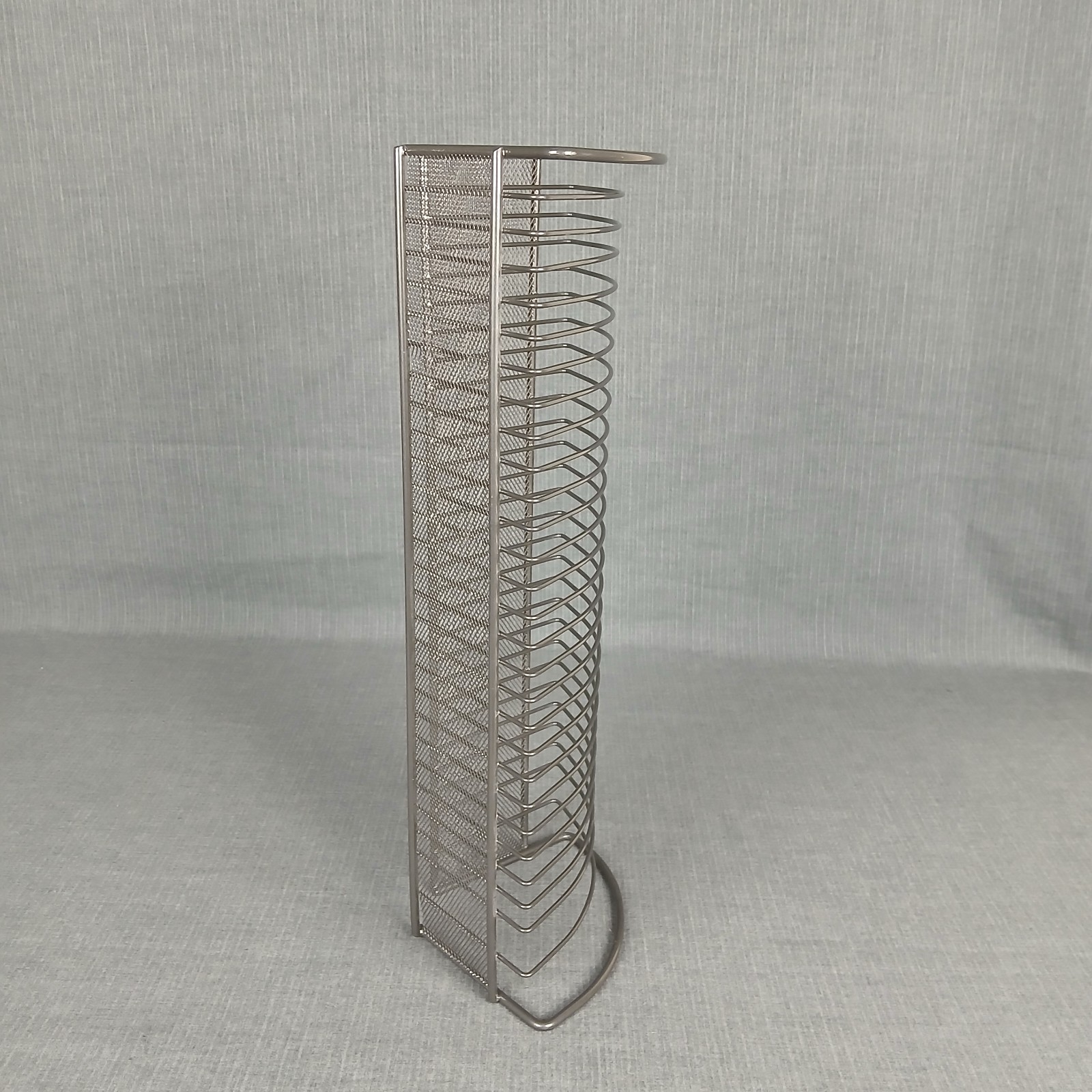 Modern CD Tower Rack Disc Holder Gunmetal Gray Metal Holds 30 CDs 28 ...