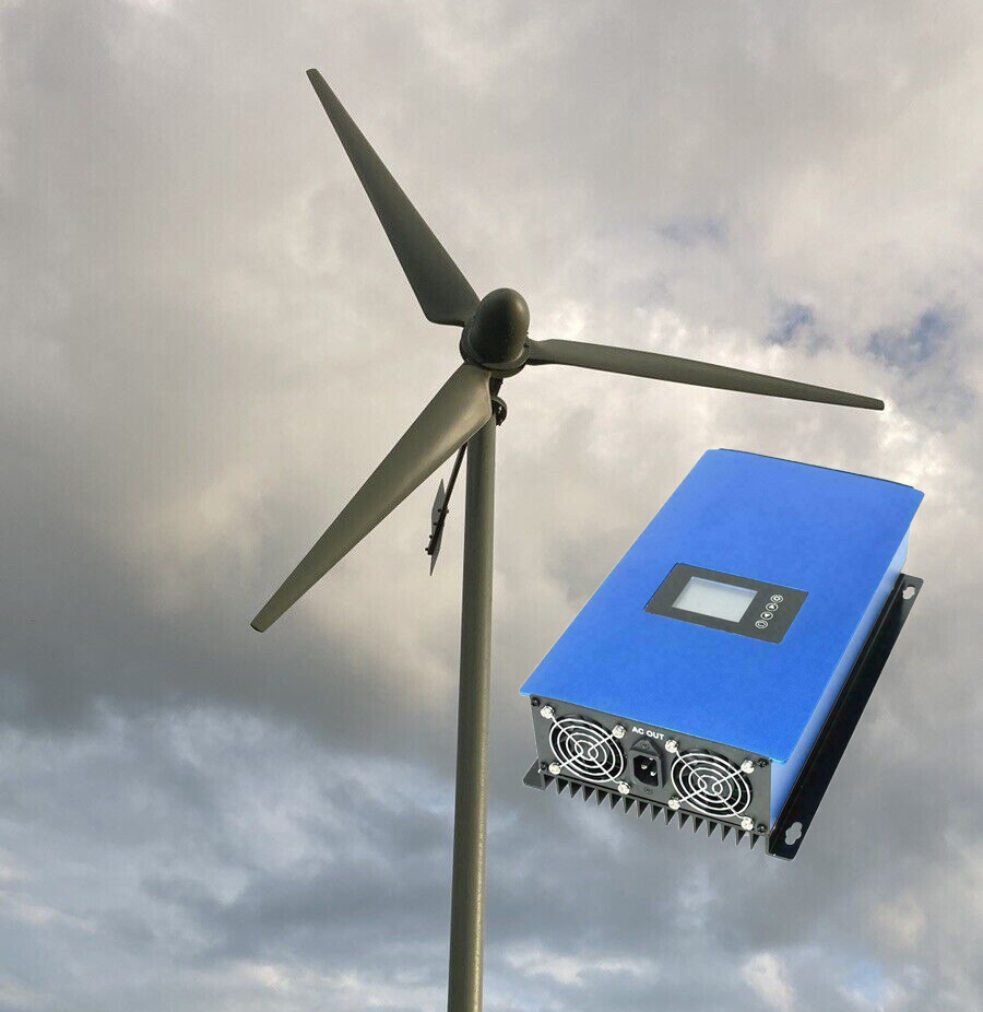 48V 5000W Wind Turbine Generator Wind Power w/ Off Grid Hybrid Charge ...