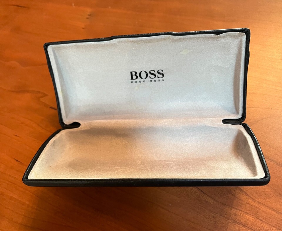 HUGO BOSS Eyeglass Hard Case. Black with White Logo. Hinged. | eBay