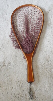 Vintage Orvis 25" Wood Framed Teardrop Shaped Trout Landing Net | eBay