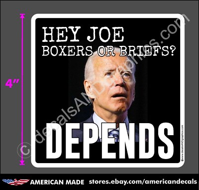 TRUMP 2020 2024 STICKER BOXERS OR BRIEFS BIDEN ANTI DEMOCRAT MAGA DECAL ...