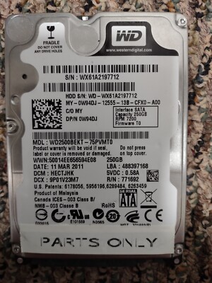 Western Digital Scorpio Black 250GB Internal 7200RPM 2.5" (WD2500BEKT ...