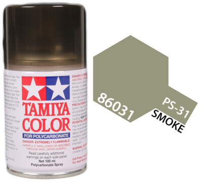 Tamiya 86031 PS-31 Smoke Polycarbonate Lexan RC Spray Paint 100ml - US ...
