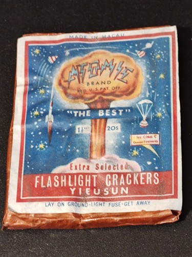 Light red ATOMIC Brand ☆ Firecracker Label L@@K! Vintage old ...