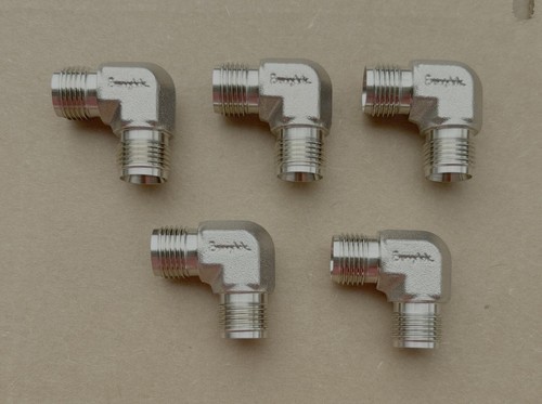 Lot of 5 Swagelok 3/8" Stainless Steel Union Elbows SS-600-9 No Nuts ...