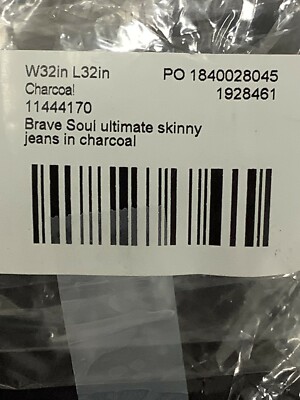 Brave Soul Denim Jeans Mens Size 32R Charcoal Brave Soul Ultimate ...