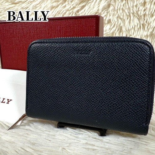BALLY Zip Around Coin Case Black Leather Authentic | eBay