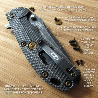 Zero Tolerance ZT0561 560 ZT Knife 13PC Titanium Screw Set inc LBS ...