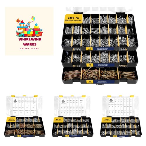 2300 Pieces Hardware Assortment Kit - Metric & SAE Machine Screw ...