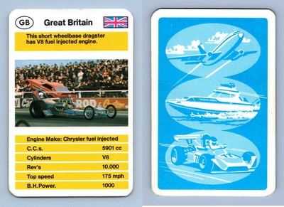 Short Wheelbase Dragster - Super Dragsters 1970s Dubreq Top Trumps Card ...