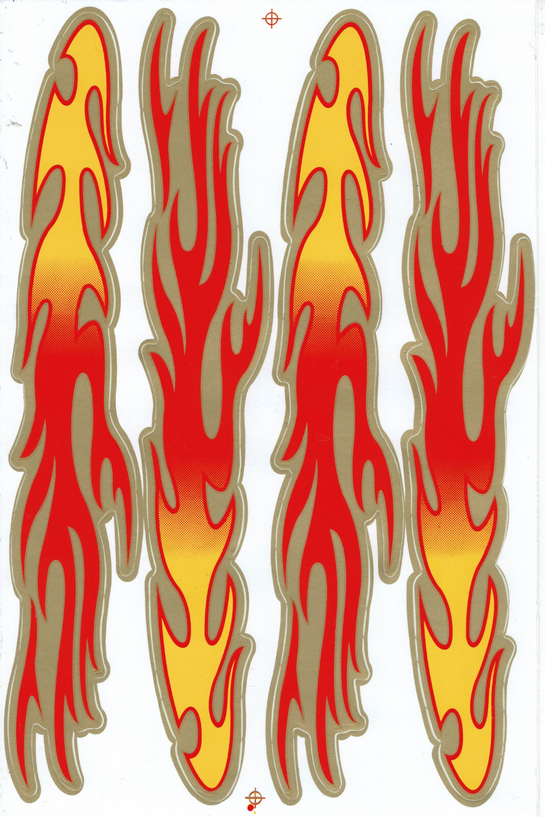 Flame Fire Sticker Sheet Motocross Car, Motorcycle, Skateboard & RC ...