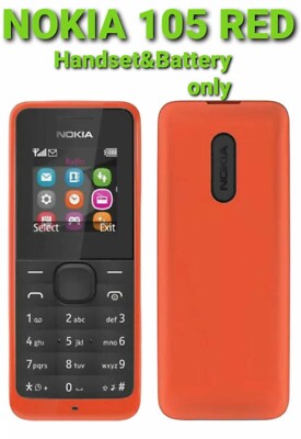 New Nokia 105 SIM Free Unlocked Mobile Phone Cheap Basic Red-1 YEAR ...