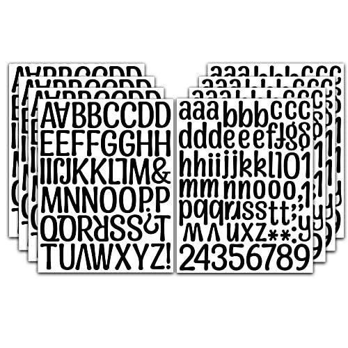 476 pcs 8 Sheets Self Adhesive Vinyl Letters Numbers Kit 2 Inch 8 Black ...