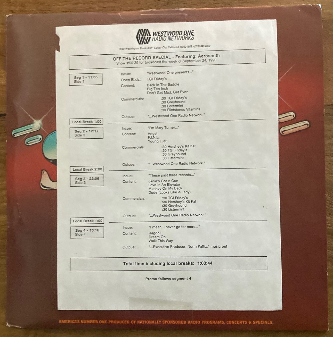 AEROSMITH Off The Record Special 1990 promo RADIO SHOW double LP album ...