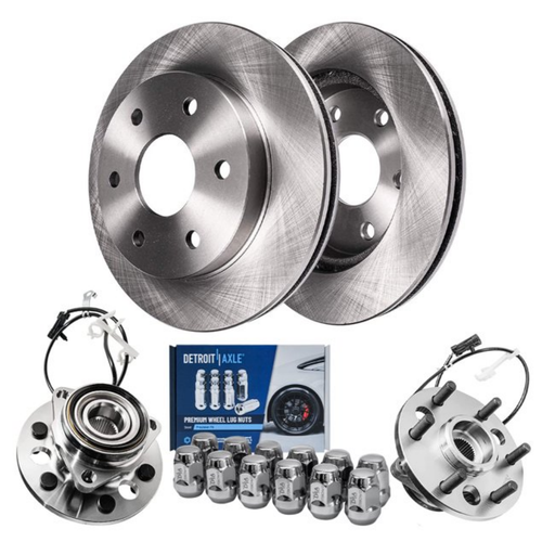 Detroit Axle 4WD Front Disc Rotors Wheel Hubs w/ 12pc Wheel Lug Nuts ...