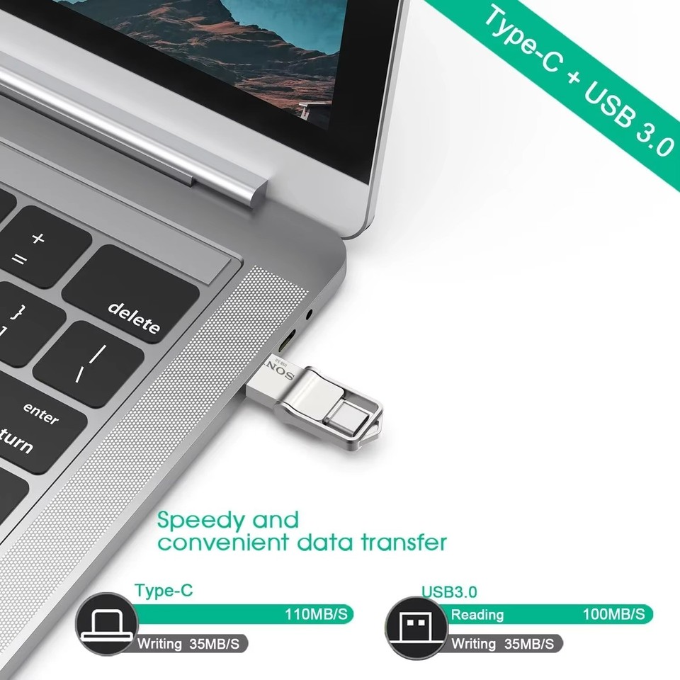 2TB High Speed PenDrive USB Flash Drive Metal Pendrive Type-C Swapable ...