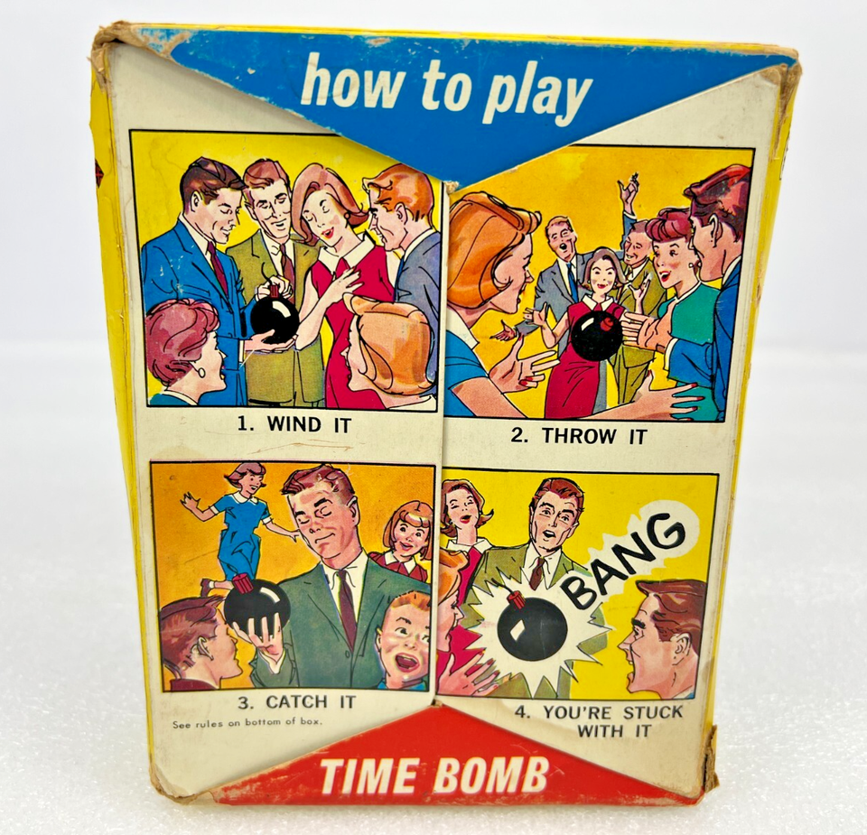 RARE 1965 Milton Bradley TIC TIC TIME BOMB Game YELLOW WHITE Original ...