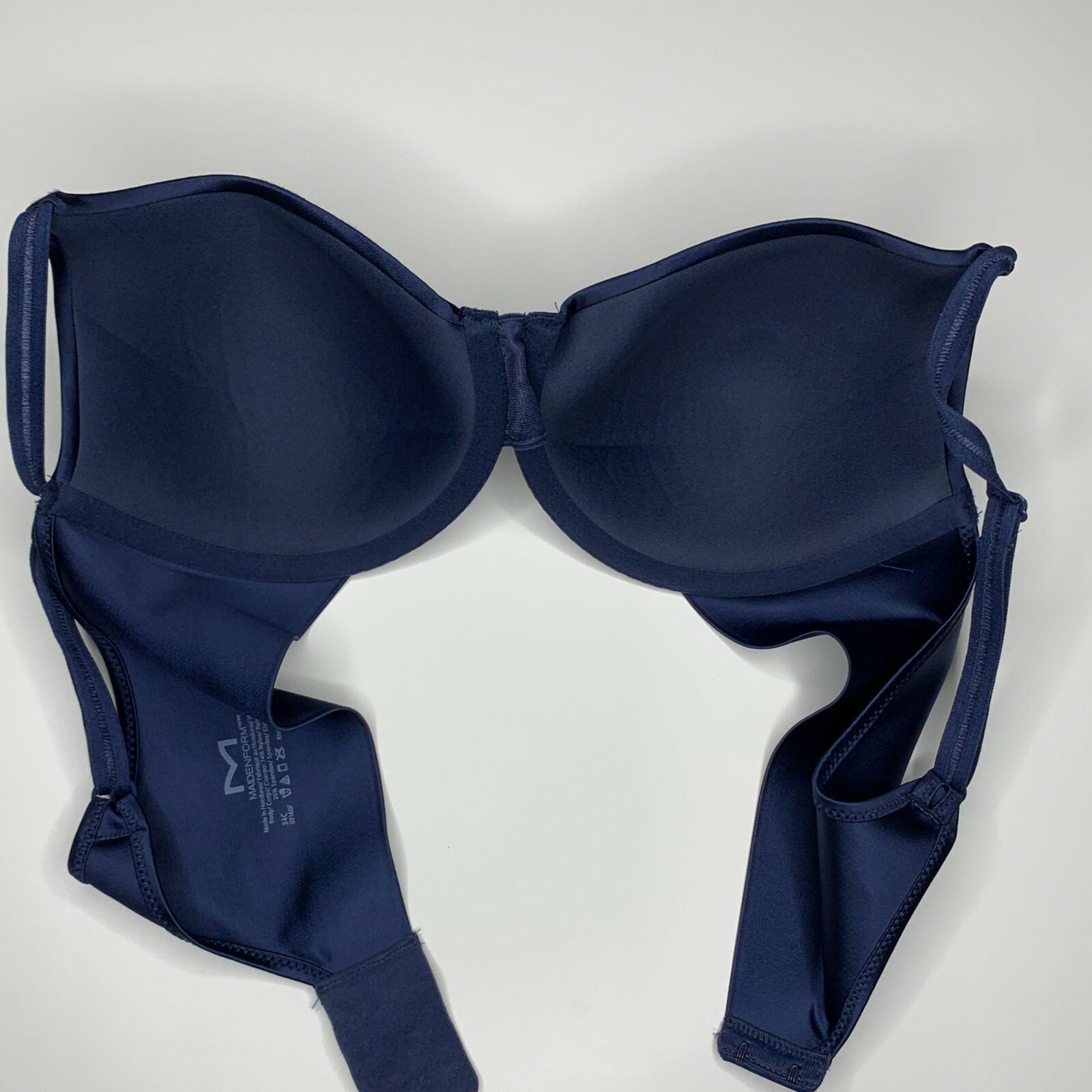 Maidenform Bra 34C Back Smoothing Satin Underwire Pad… - Gem