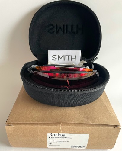 Smith Ruckus Sunglasses w/ChromaPop Red Mirror Lenses & Matte Black ...