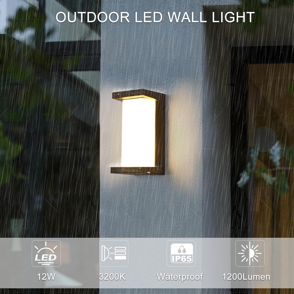 Outdoor Wall Lights,1200LM 3000K Warm White Modern Wall Light Fixtures ...