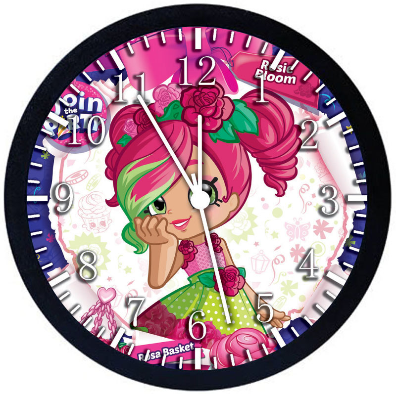 Shopkins Rosie Black Frame Wall Clock Nice For Decor or Gifts E491 | eBay