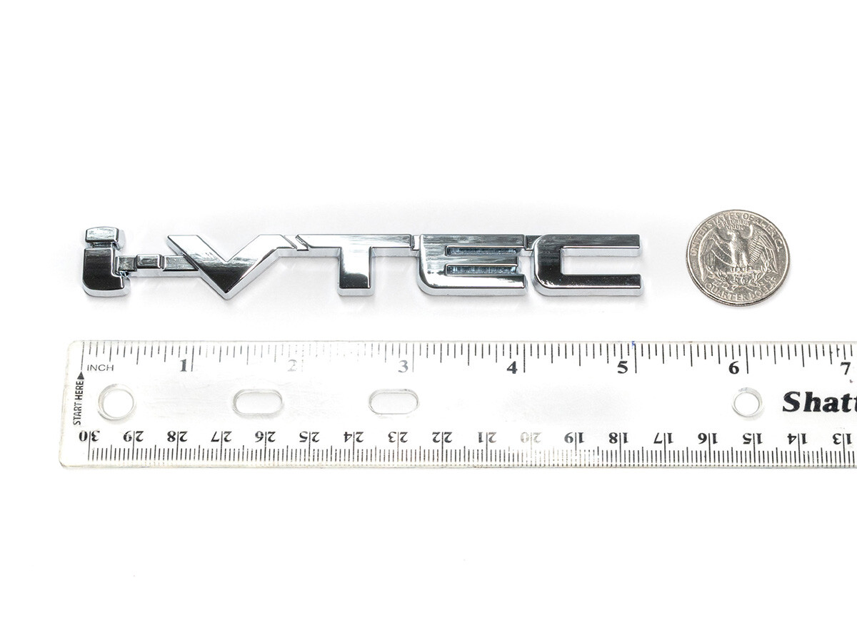 Silver Chrome i-VTEC VTEC Emblem Badge Metal JDM Civic Si Accord TSX ...