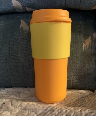 Tupperware 16oz Eco To Go Tumbler/Cup 8906A-6 Orange/Yellow Coffee/Tea ...