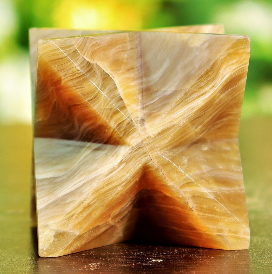 70MM Yellow Banded Mexican Calcite Crystal Star Energy Gemstone Healing ...